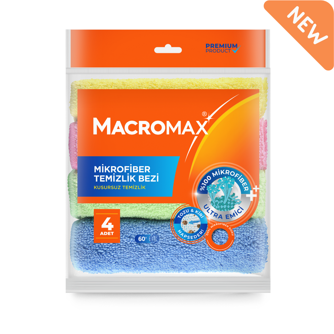 MACROMAX MICROFIBER CLEANING CLOTH - PACK OF 4 – Eco360Hygieneproducts