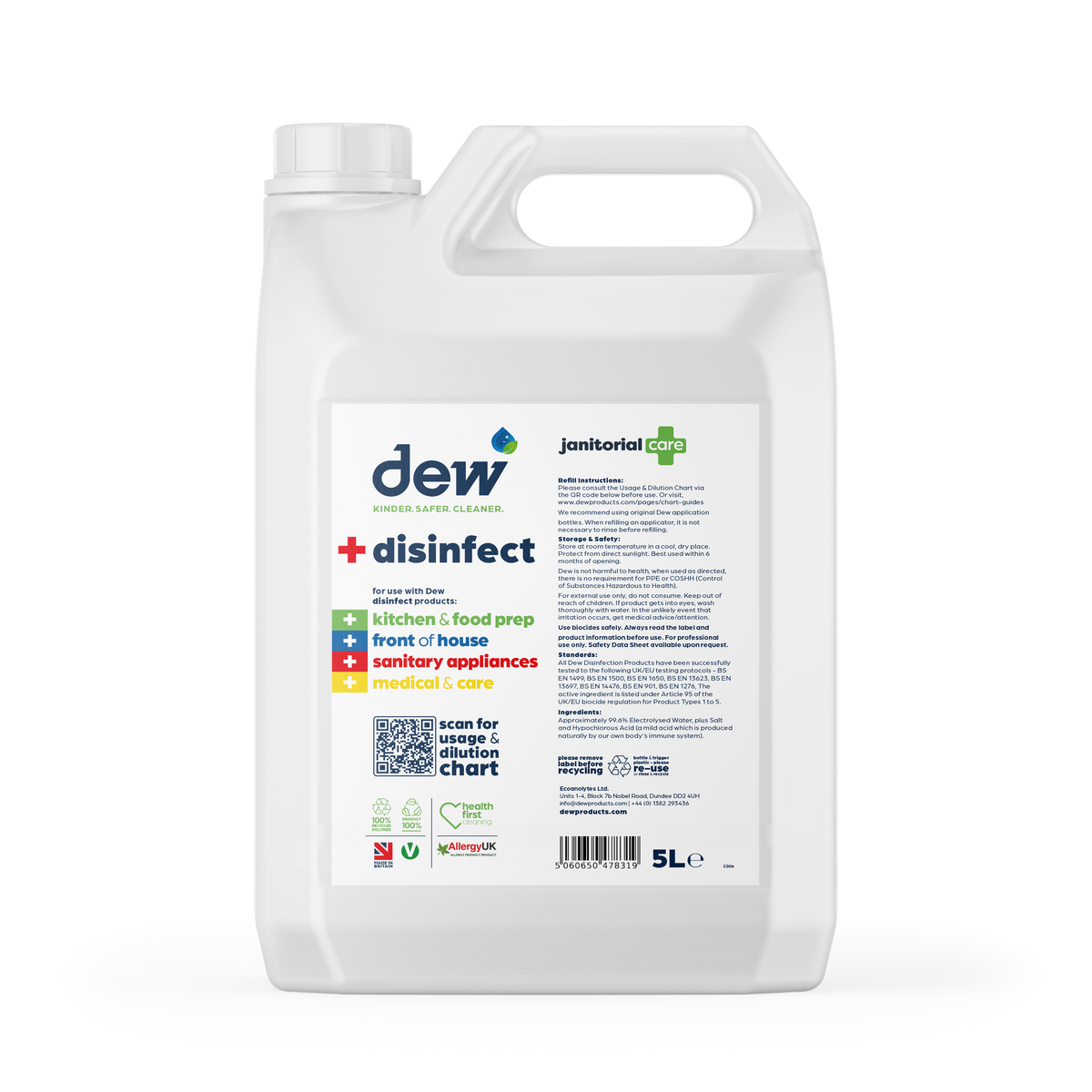Dew Disinfectant 5L Refill – Eco360Hygieneproducts