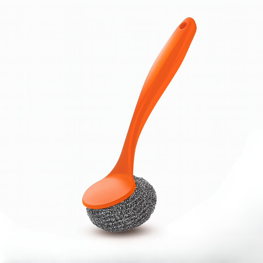 MACROMAX SCOURER WITH HANDLE – Non-Scratch Stainless Steel Scrubber fo ...