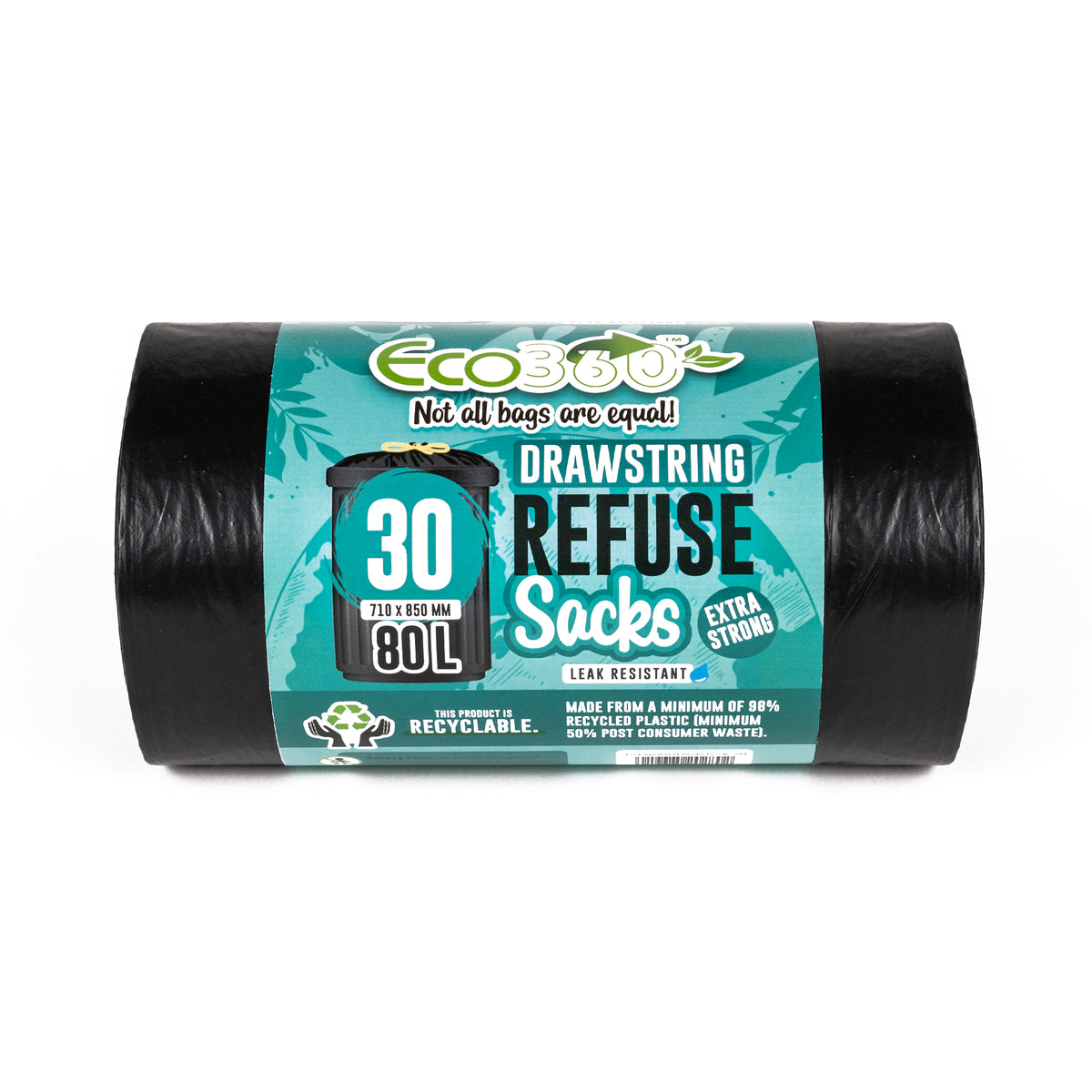 30 x Eco Drawstring Refuse Sacks 80L – Eco360Hygieneproducts